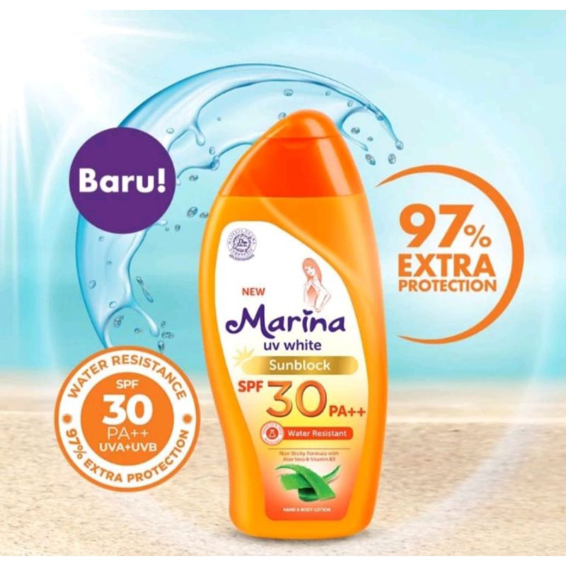 Jual MARINA UV WHITE SUNBLOCK SPF 30 PA++ 85ml | Shopee Indonesia