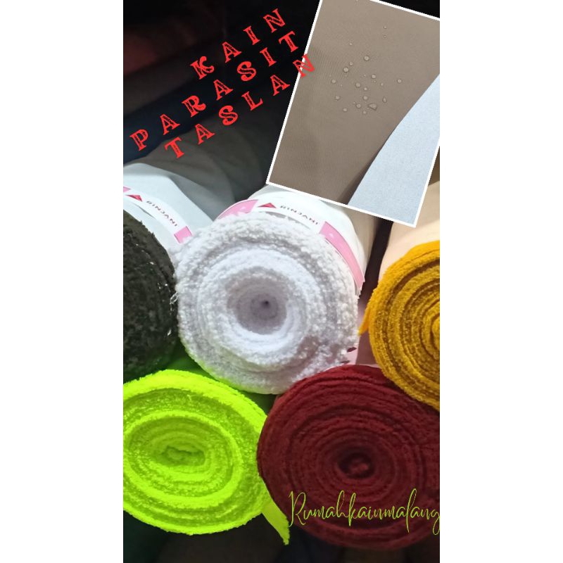 Jual KAIN PARASIT TASLANMILKY || PARASIT WATERPROOF ( HARGA PER 0.5 ...