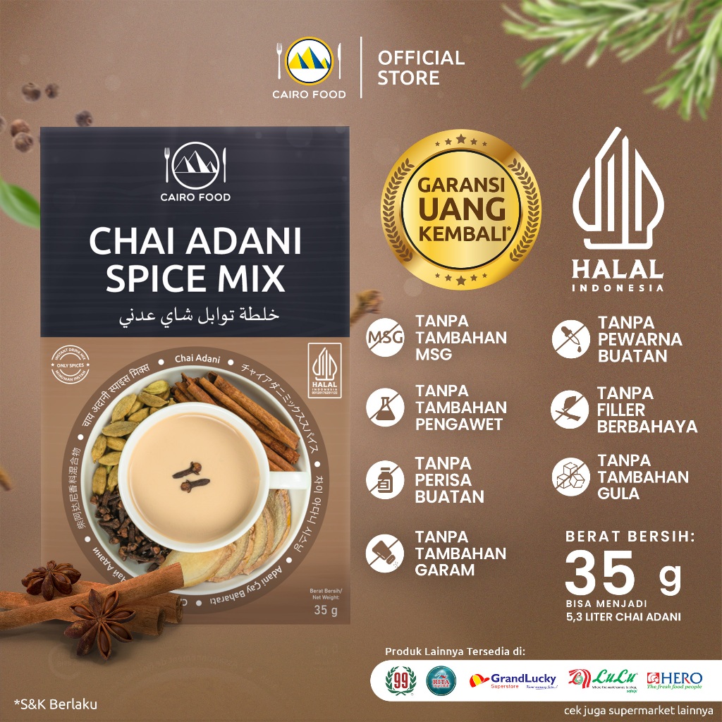 Jual Bubuk Chai Adani Spice Mix Sehat – Tanpa MSG, 100% Rempah Murni ...