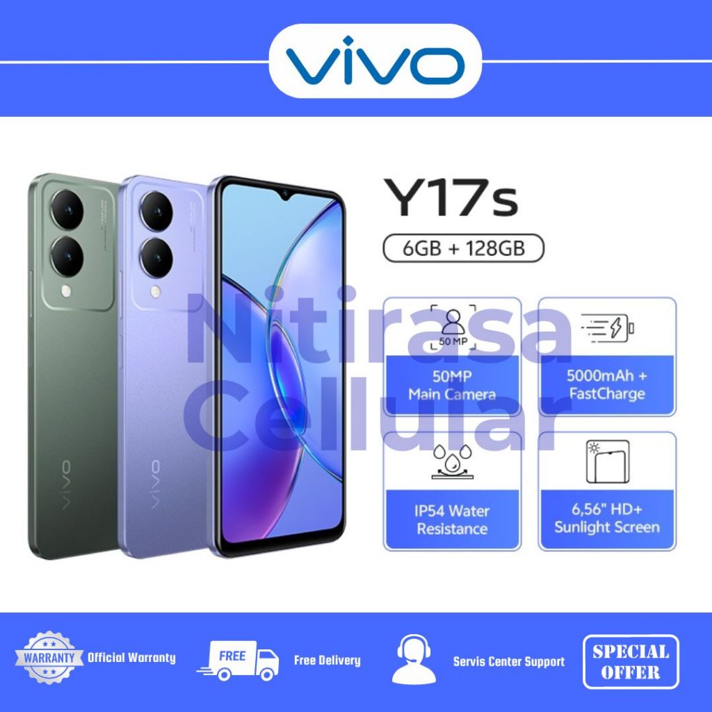 Jual VIVO Y17S 4GB+4GB/64GB, 4GB+4GB/128GB, 6GB+6GB/128GB (50MP Camera ...