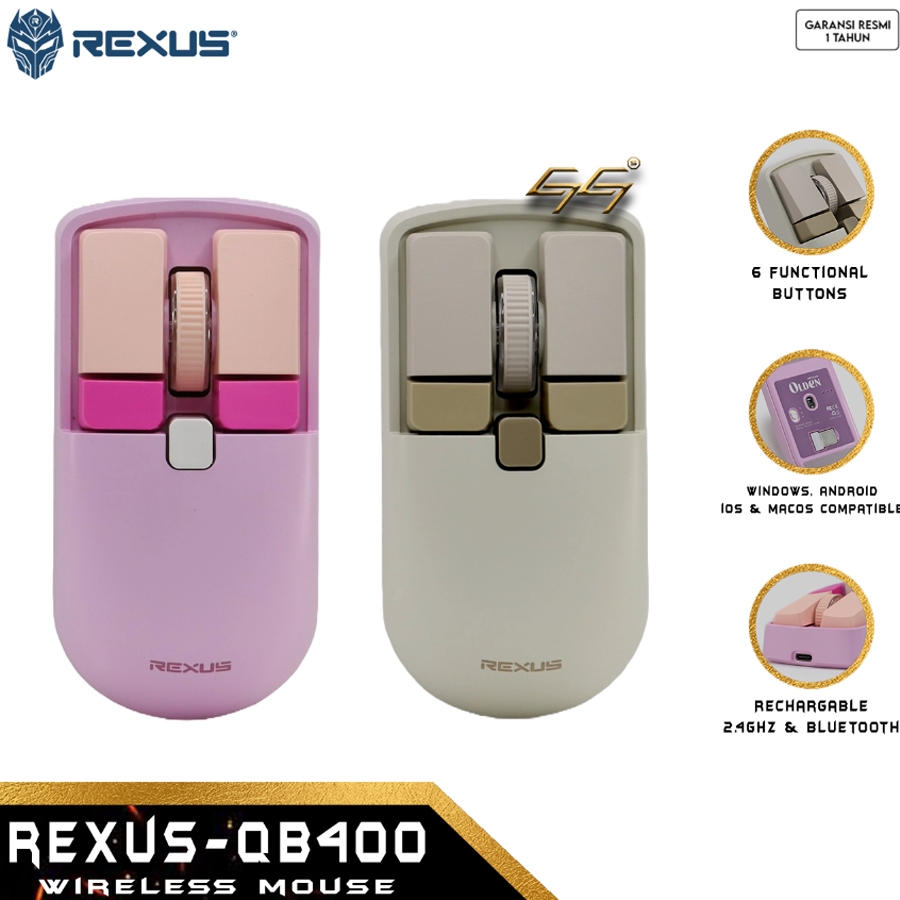 Jual REXUS QB400 QB-400 QB 400 Mouse Office Wireless Bluetooth | Shopee ...