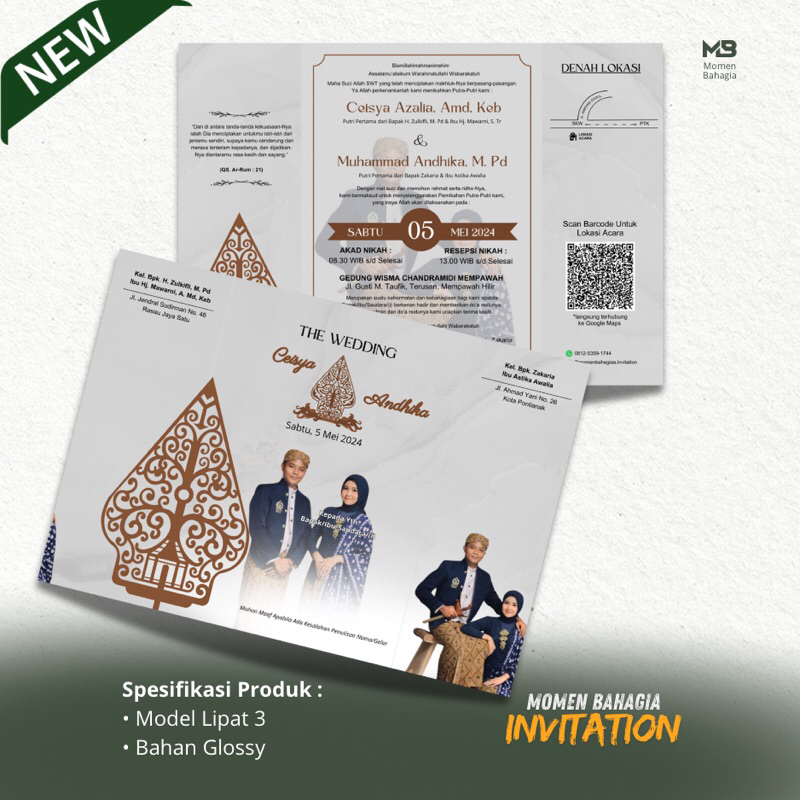 Jual Cetak Undangan Glossy Tema Adat Jawa Bisa Custom Isi Tulisan ...