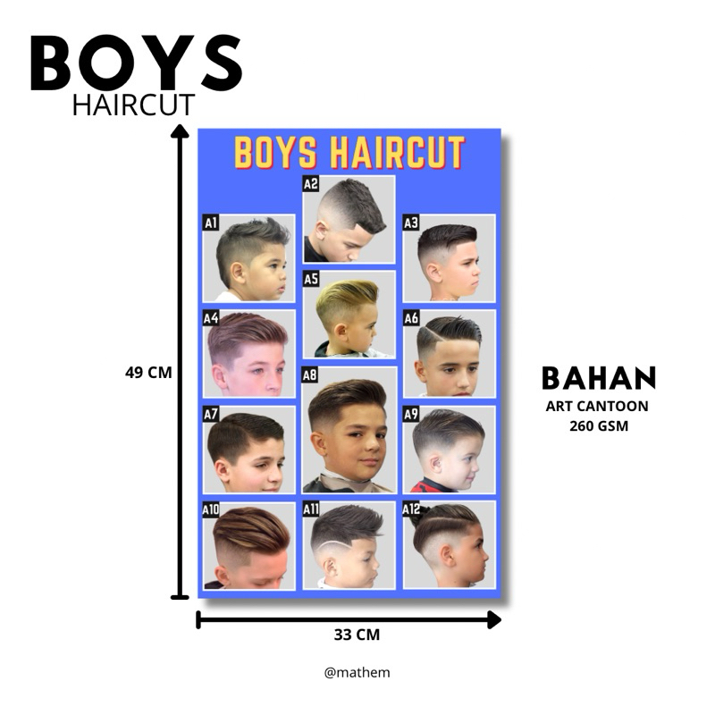 Jual Poster Pangkas Rambut Model Anak-Anak / Poster Pangkas Rambut ...