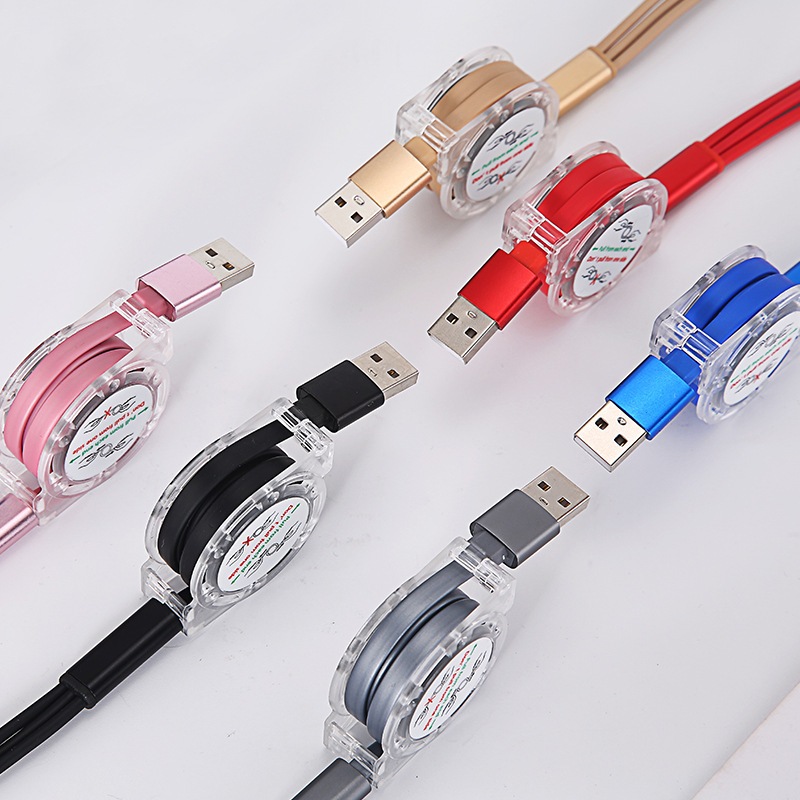 Jual Kabel Roll 3 in 1 Tarik 2.4A Otomatis Fast Charging | Shopee Indonesia