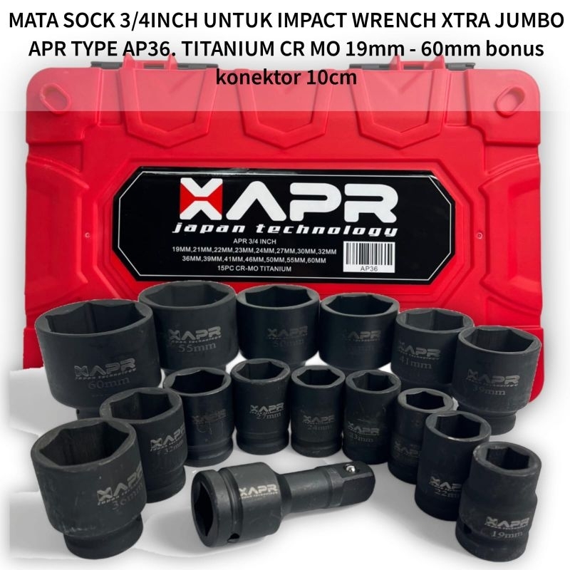 Jual APR raja mata sock set 3/4inch type ap36 cocok untuk impact wrench ...
