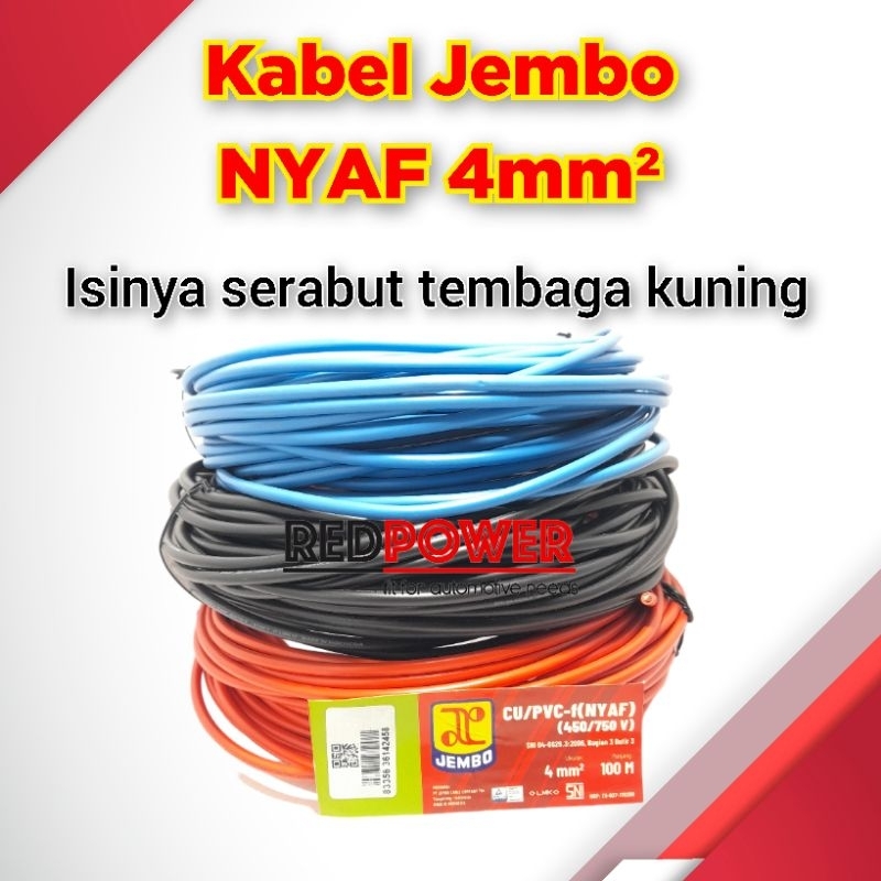 Jual Kabel Jembo NYAF 4mm serabut tunggal | Shopee Indonesia