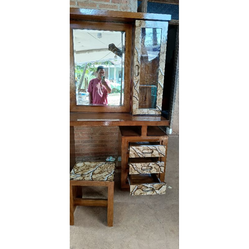 Jual meja rias meja toalet minimalis kayu jati | Shopee Indonesia