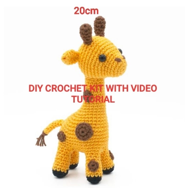 Jual DIY CROCHET KIT (AMIGURUMI) Jerapah + video tutorial paket merajut ...