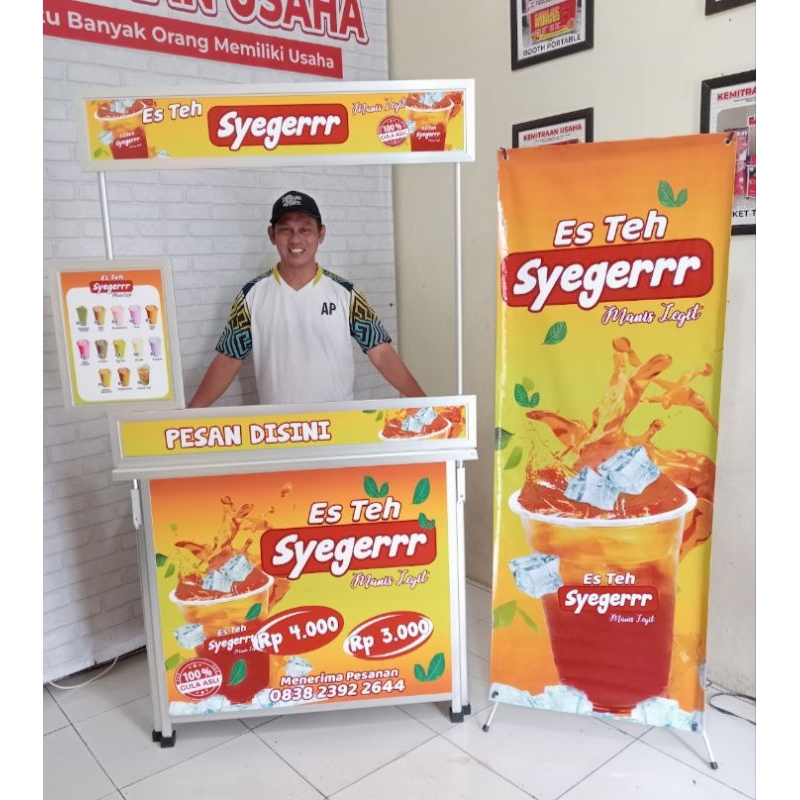 Jual BOOTH PORTABLE ES TEH UKURAN MEDIUM 100X60 CM | Shopee Indonesia