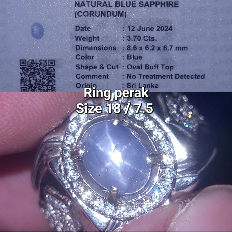 Jual Natural batu blue safir ceylon star srilanka sapphire no treatment ...
