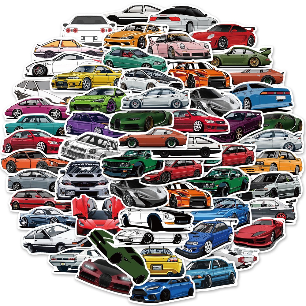 Jual 50 PCS gaya Mobil mewah lucu stiker untuk Buku Tempel/Buku Harian ...