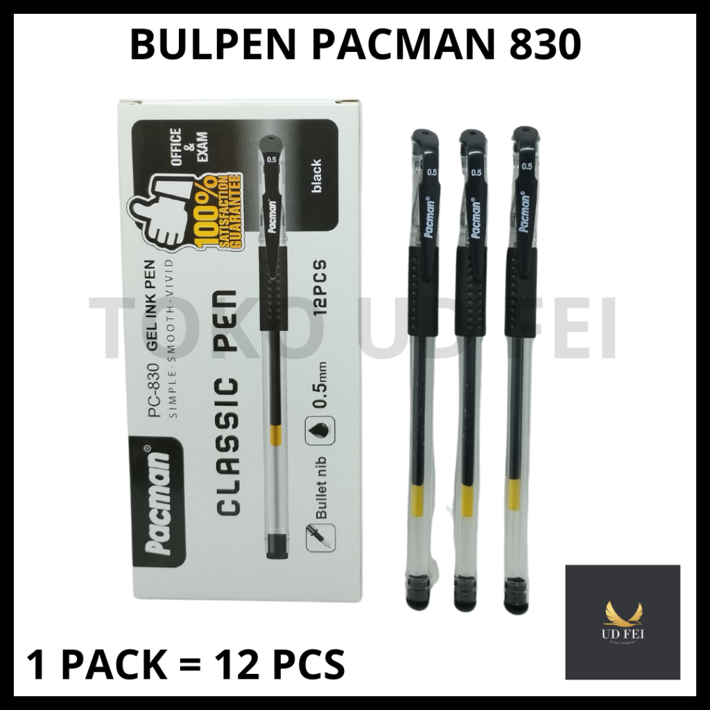 Jual (1 PACK) Bulpen Pacman 830/ Bulpen Gel/ Ballpoint Gel Pacman ...