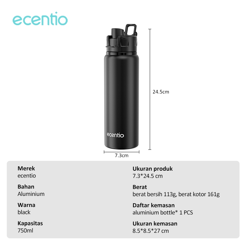 Jual ecentio botol minum 1 liter aluminium/ Botol Tumbler Olahraga ...