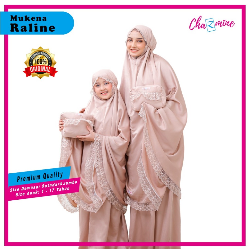 Jual CHAZMINE - Raline Mukena Couple Ibu Anak 2 Fungsi Raline Resleting Dagu Polos | Shopee ...