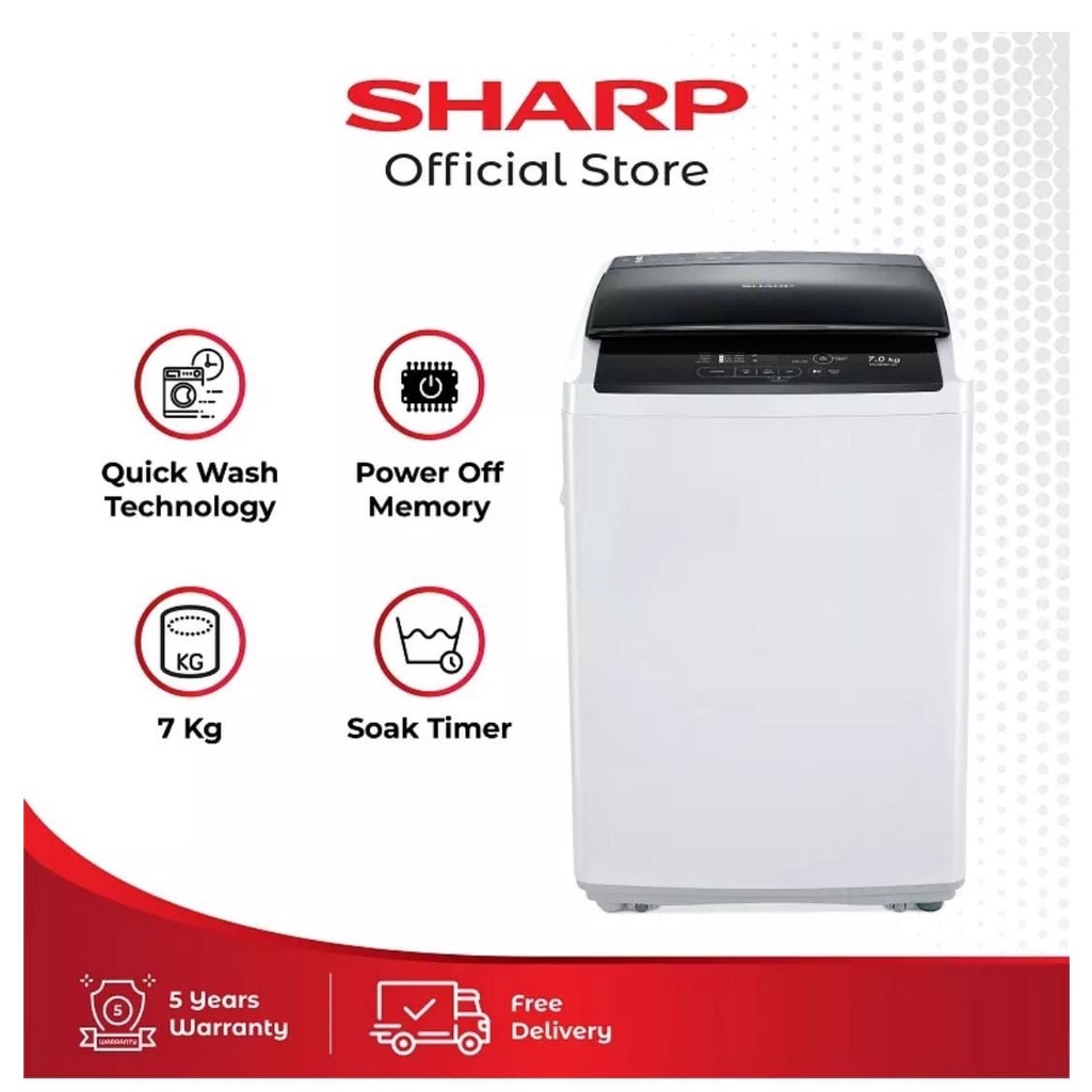 Jual MESIN CUCI SHARP 8000 PGG - TOP LOADING 8KG 8000PGG | Shopee Indonesia