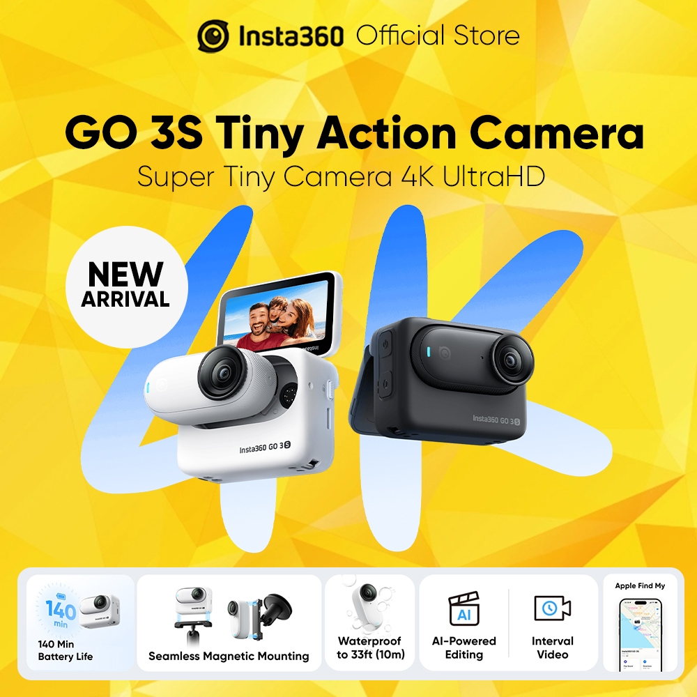 Jual Insta360 GO 3S Tiny Action Camera 4K UltraHD Waterproof | Shopee Indonesia
