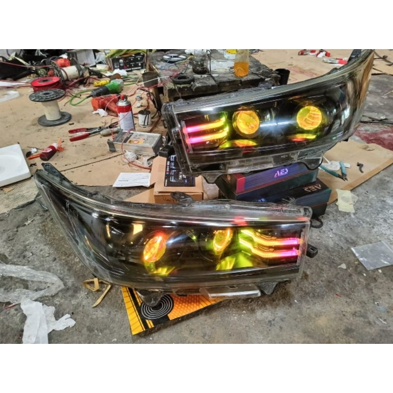 Jual Paketan Headlamp INNOVA REBORN Dobel Projie BILED RGB matrix ...