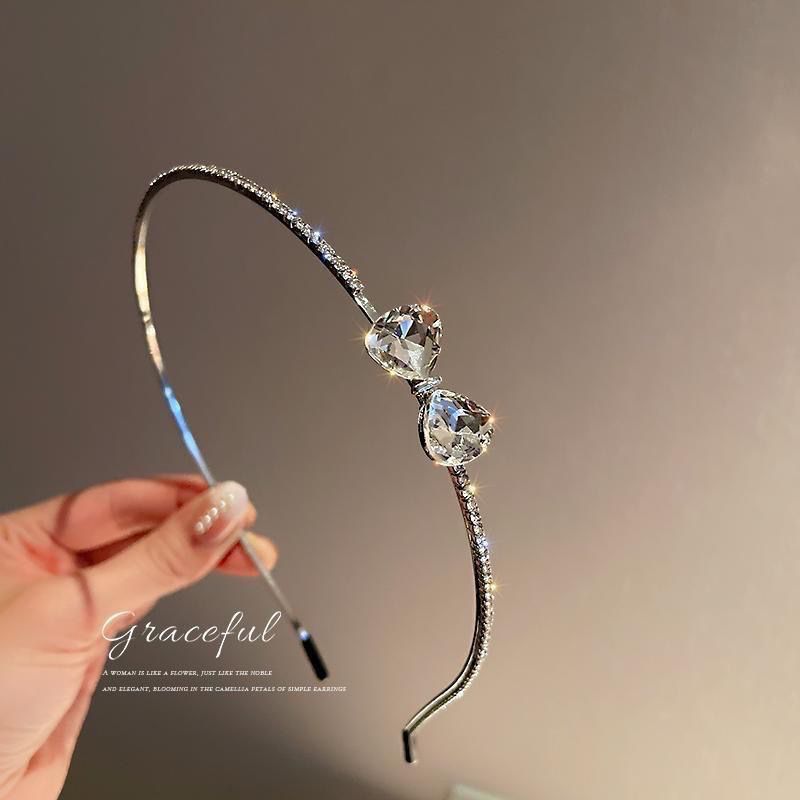Jual Crystal Ribbon Headband / Aksesoris Rambut Silver Pita Bando ...
