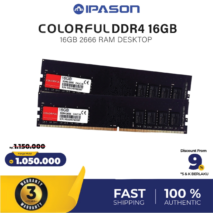 Jual Colorful DDR4 16GB 2666 RAM DESKTOP | Shopee Indonesia
