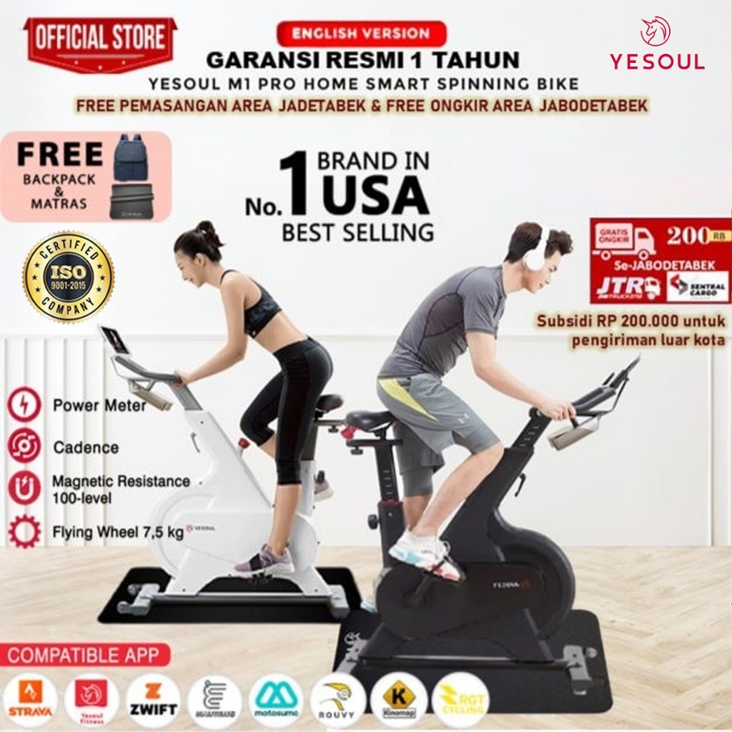 Jual Yesoul M1 Pro Home Spinning Bike Indoor / Sepeda Statis Fitnes Smart Exercise Bike Resmi ...