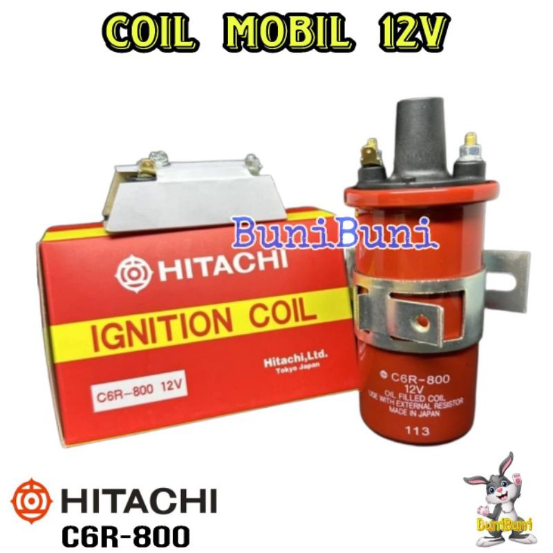 Jual KOIL MOBIL HITACHI / Ignition Coil Hitachi 12V Kaki 2 Universal ...