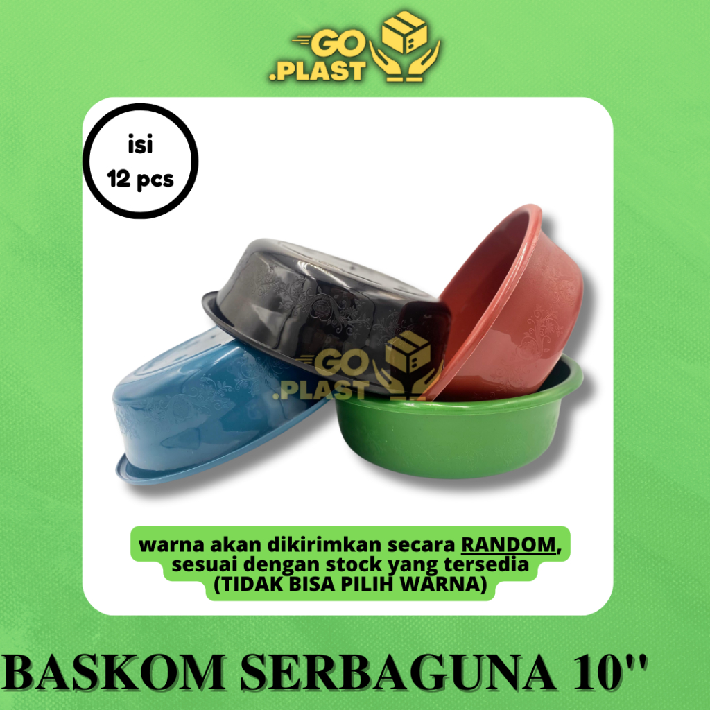Jual [24PCS/12PCS/6PCS] BASKOM PLASTIK BASKOM SEBAGUNA 10" | Shopee ...