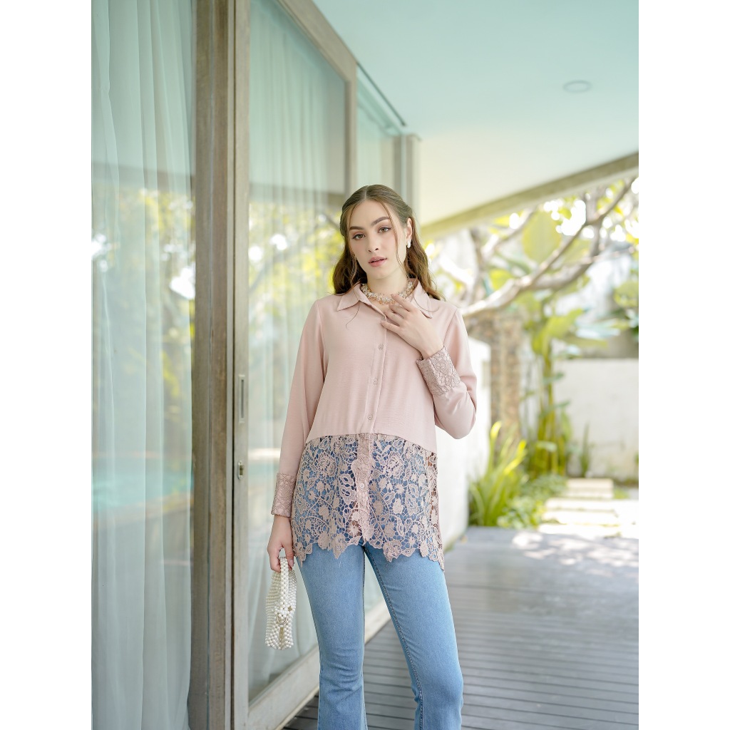 Jual Diana Restu - Bianca Blouse | Blouse Lace Wanita | Shopee Indonesia