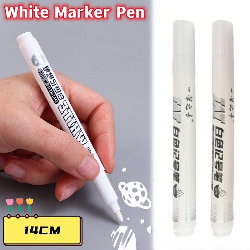 Jual 1pcs spidol putih permanen Spidol Berkepala Tunggal Putih Spidol ...