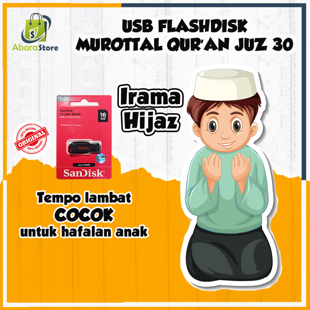 Jual USB Flashdisk Murottal Quran Juz 30 Murotal Juz Amma Irama Hijaz ...