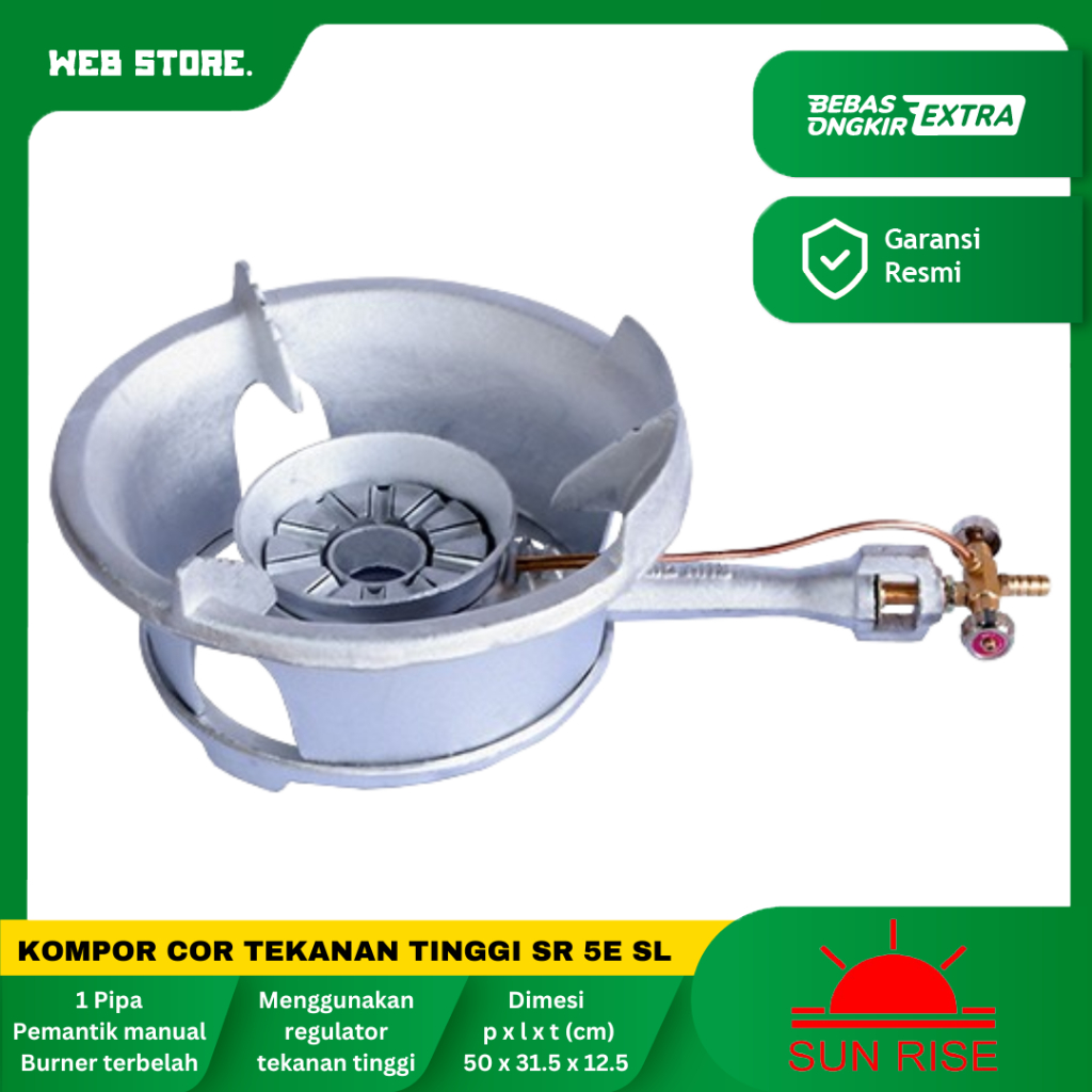 Jual Kompor Gas 1 Tungku Cor Tekanan Tinggi Sunrise SR 5E SL High ...