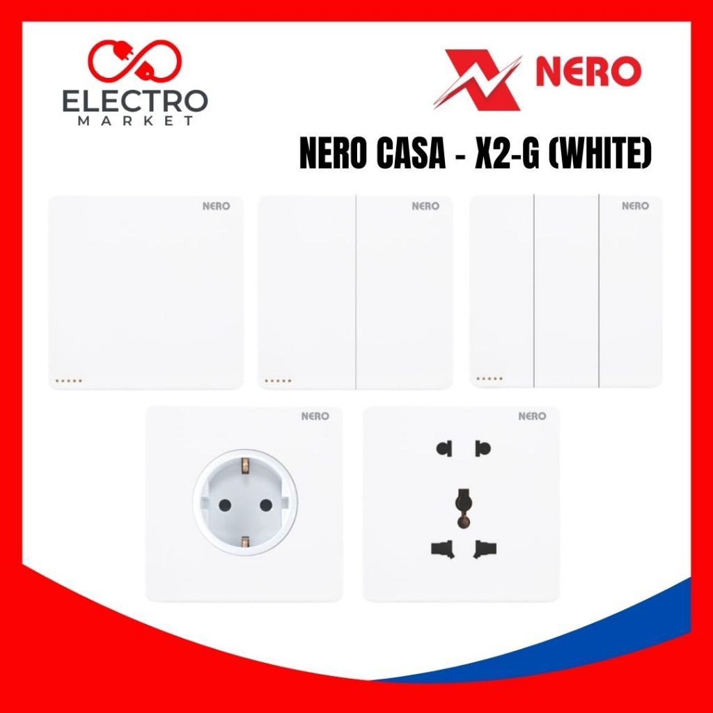 Jual Nero Casa X2 White Putih Saklar Stop Kontak | Shopee Indonesia
