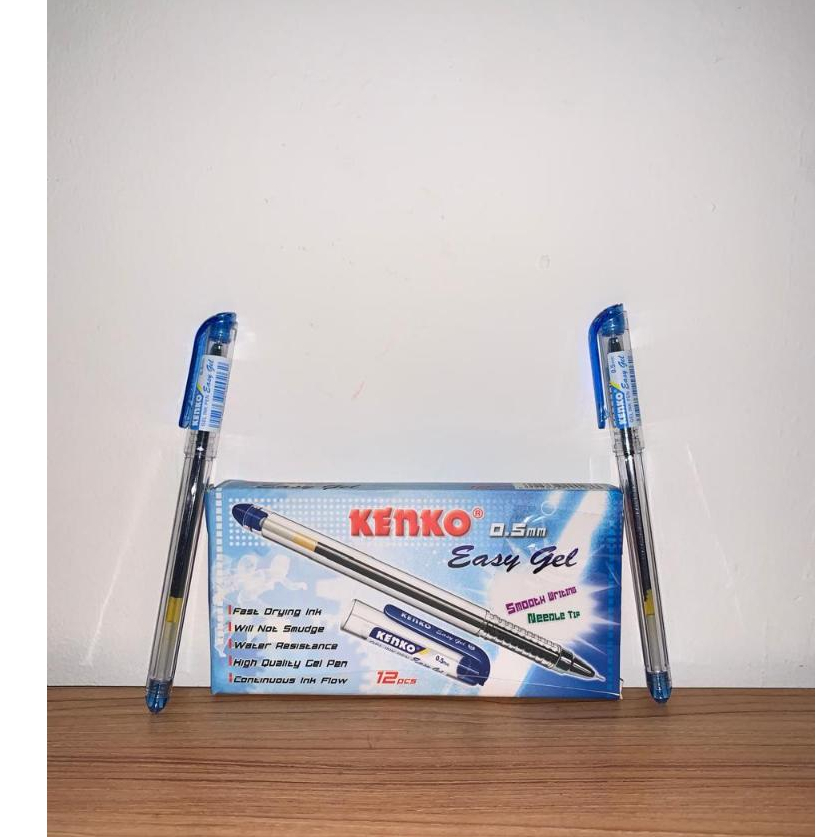 Jual Kenko Pulpen Gel Biru & Hitam // Easy Gel Kenko 0.5mm | Shopee Indonesia