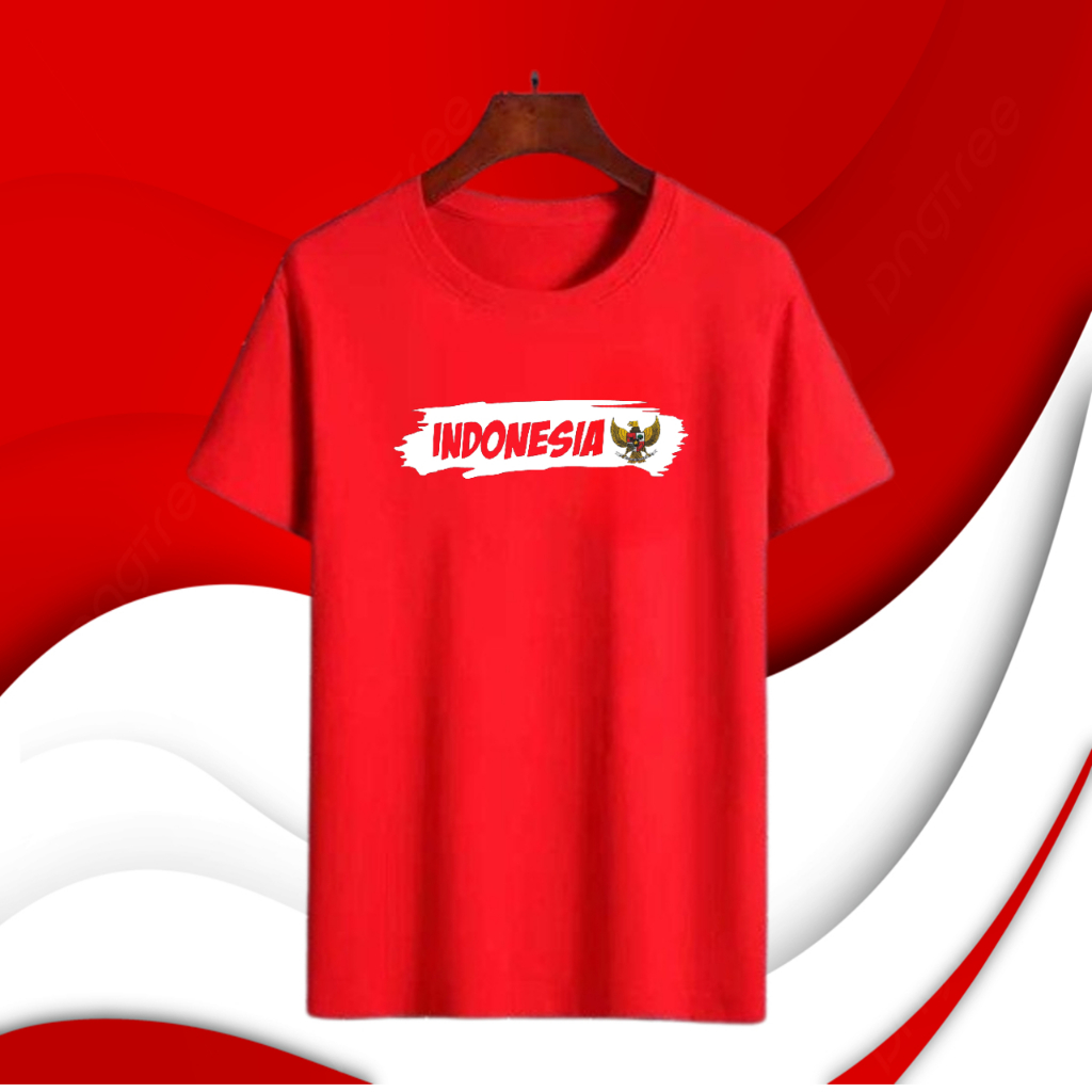 Jual Kaos Kemerdekaan Lengan Pendek Pria Wanita Motif Indonesia Tengah Garuda Kaos Kemerdekaan