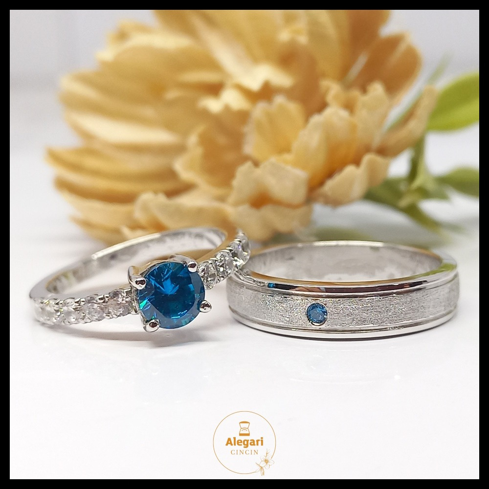 Jual Cincin Couple Tunangan Nikahan Perak Asli Sesuai Gambar Bisa ...