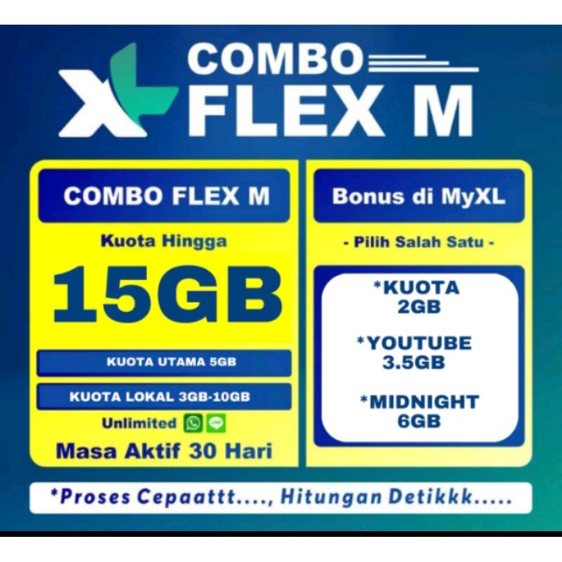 Jual Paket Data XL Combo Flex M 30 hari 5GB hingga 15Gb | Shopee Indonesia