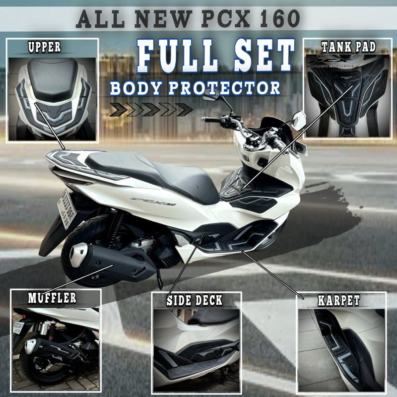 Jual Body Protector Pcx 160 Bahan Karet Variasi Tankpad Upper Sidepad ...