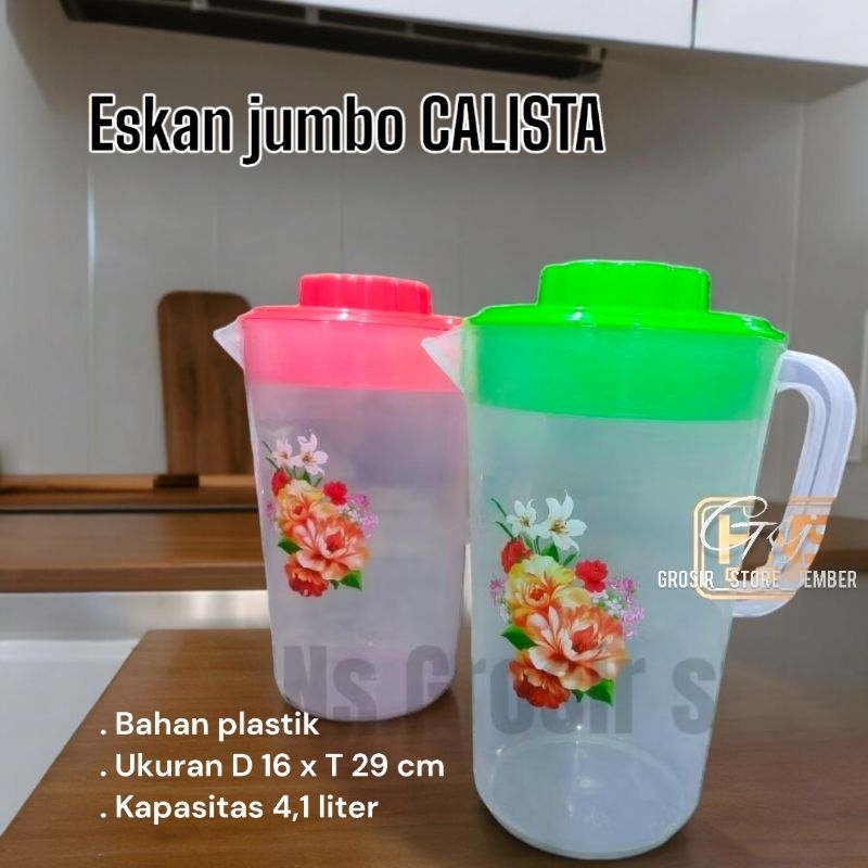 Jual Eskan jumbo calista tebal 4,1 liter plastik motif bunga | Shopee ...