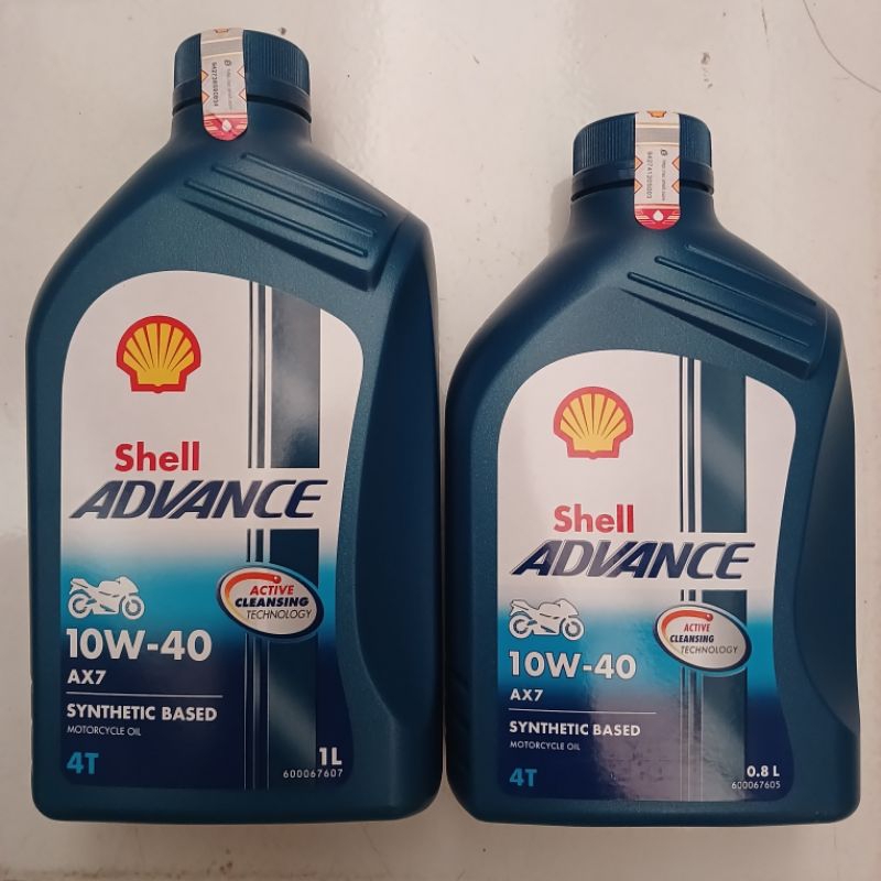 Jual Shell Advance Ax7 Sae 10w 40 Active Cleansing Synthetic Based 1ltr ...