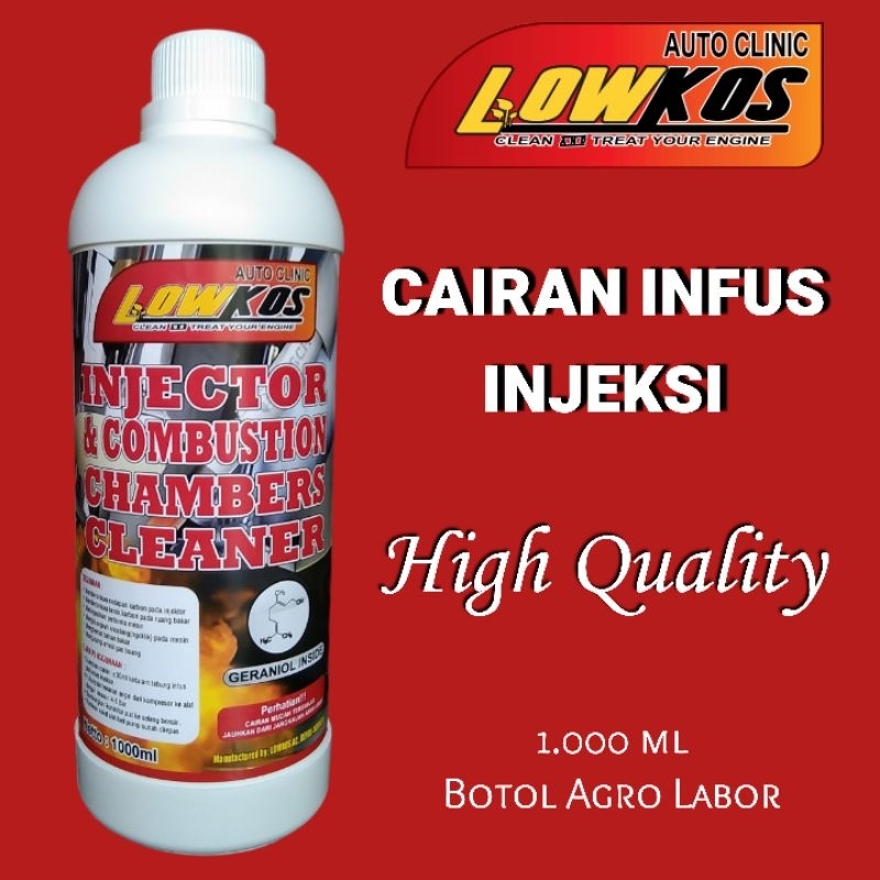 Jual LOWKOS Cairan Infus Injeksi 1 Liter Pembersih Injektor Motor ...