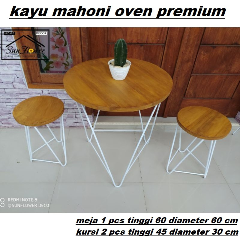 Jual 1 SET MEJA MAKAN/BANGKU CAFE/MEJA CAFE/KURSI CAFE/MEJA MURAH/MEJA ...