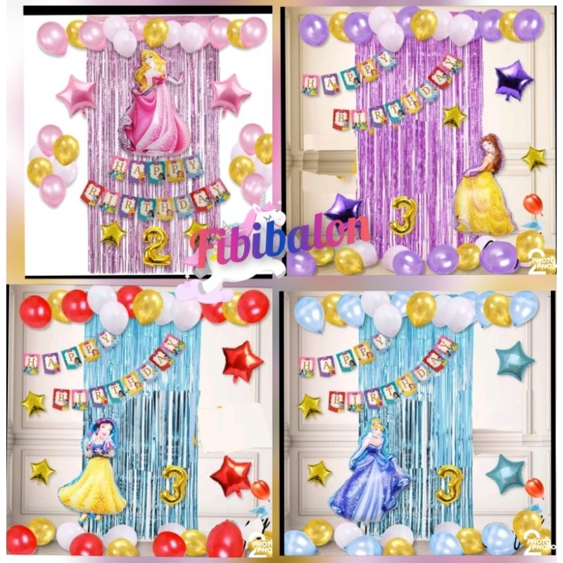 Jual Paket Dekorasi Princess/Aurora/Snow white/Cinderella/Belle ...