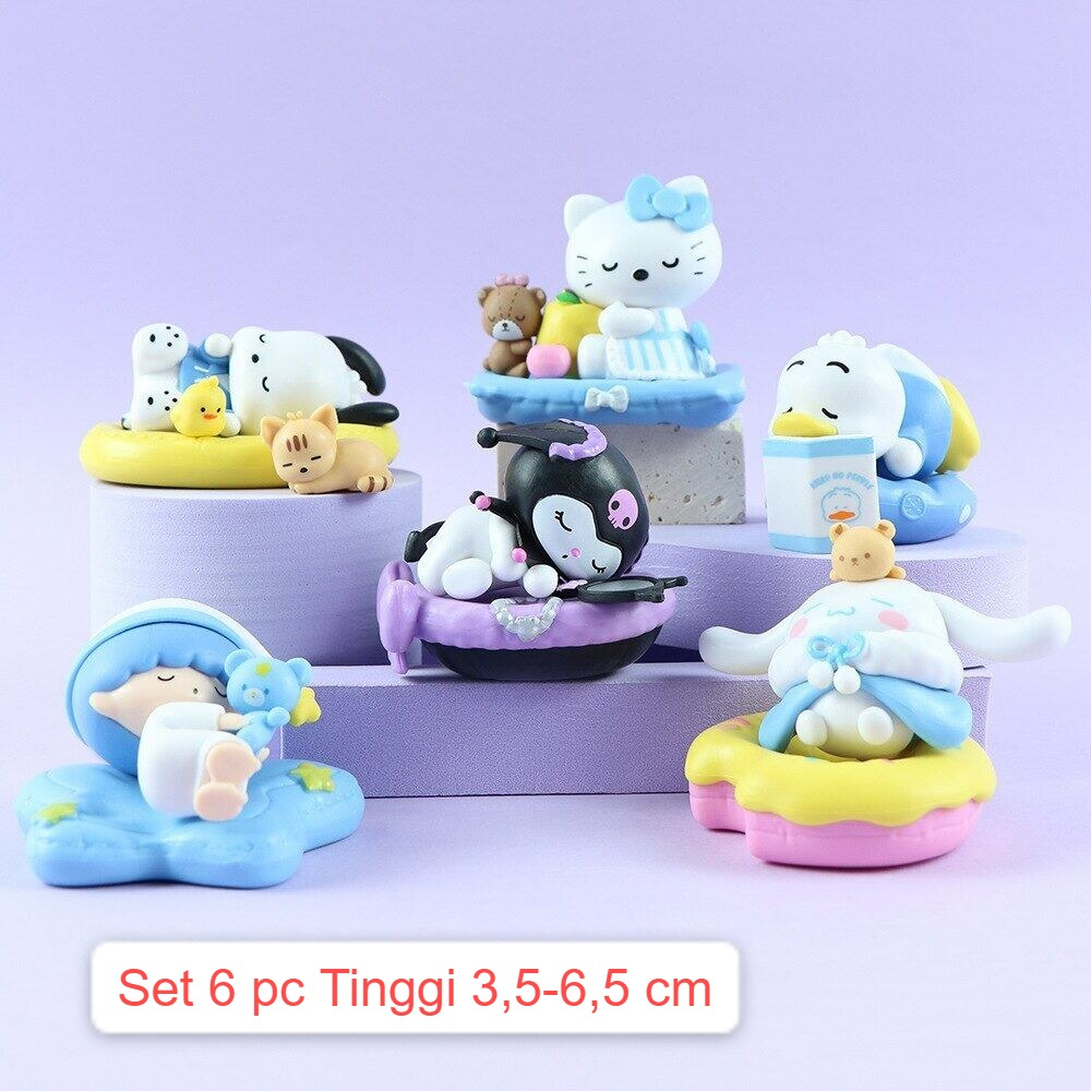 Jual Kuromi Cinnamoroll Action Figure My Melody Fall Asleep Set Isi 5 ...