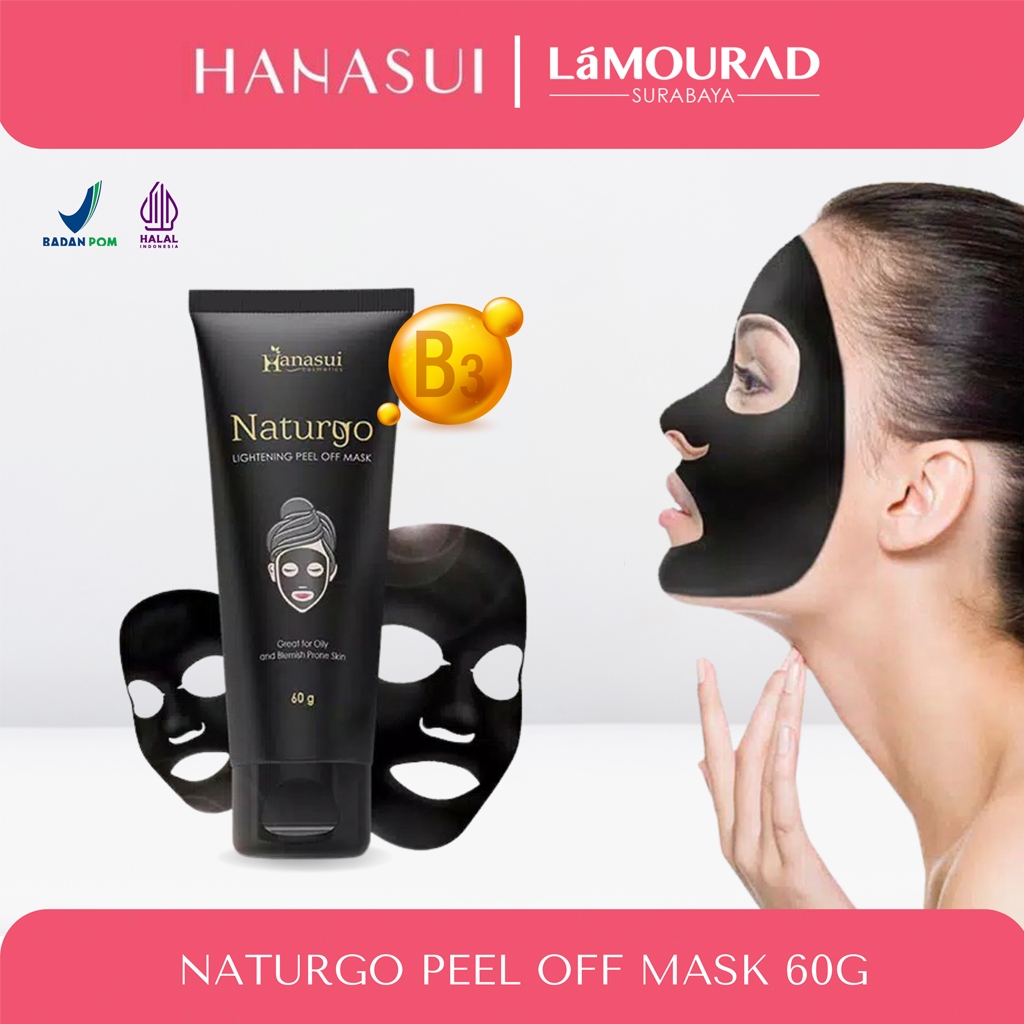 Jual Hanasui Naturgo Peel Off Mask Black Tube 60g | Shopee Indonesia