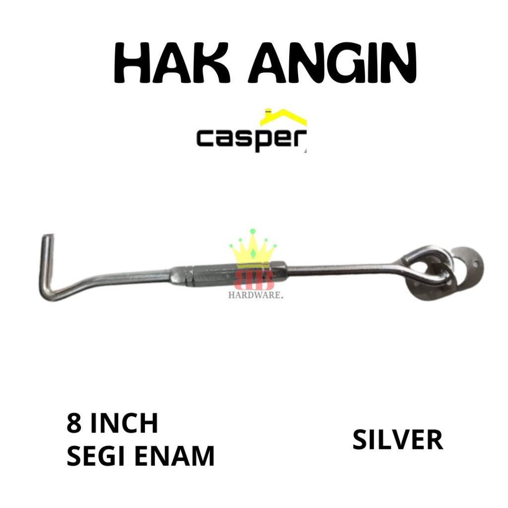 Jual HAK ANGIN 8 INCH SEGI ENAM PENAHAN JENDELA / WINDOW HOOK CANTOLAN ...