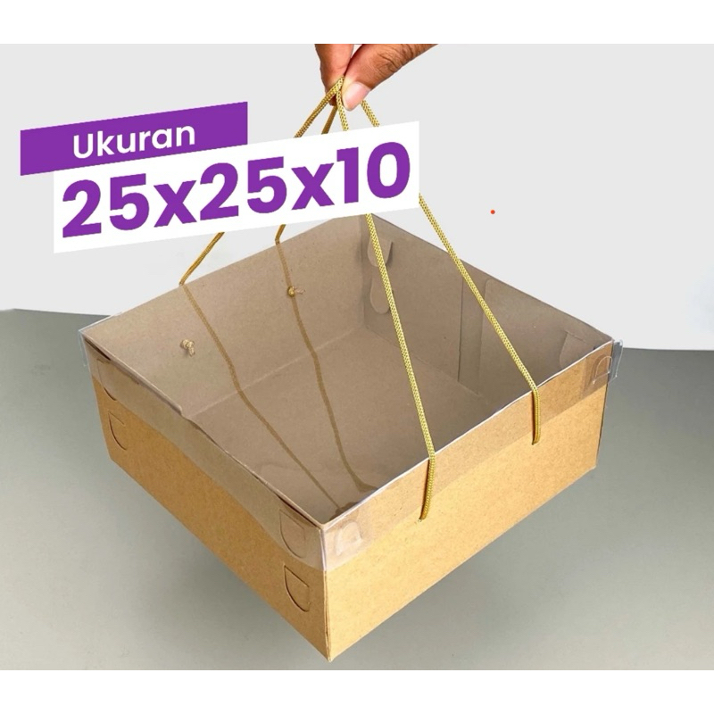 Jual Dus Kraft mika Tali Kotak kue Tart Cake Roti box kemasan Hampers ...