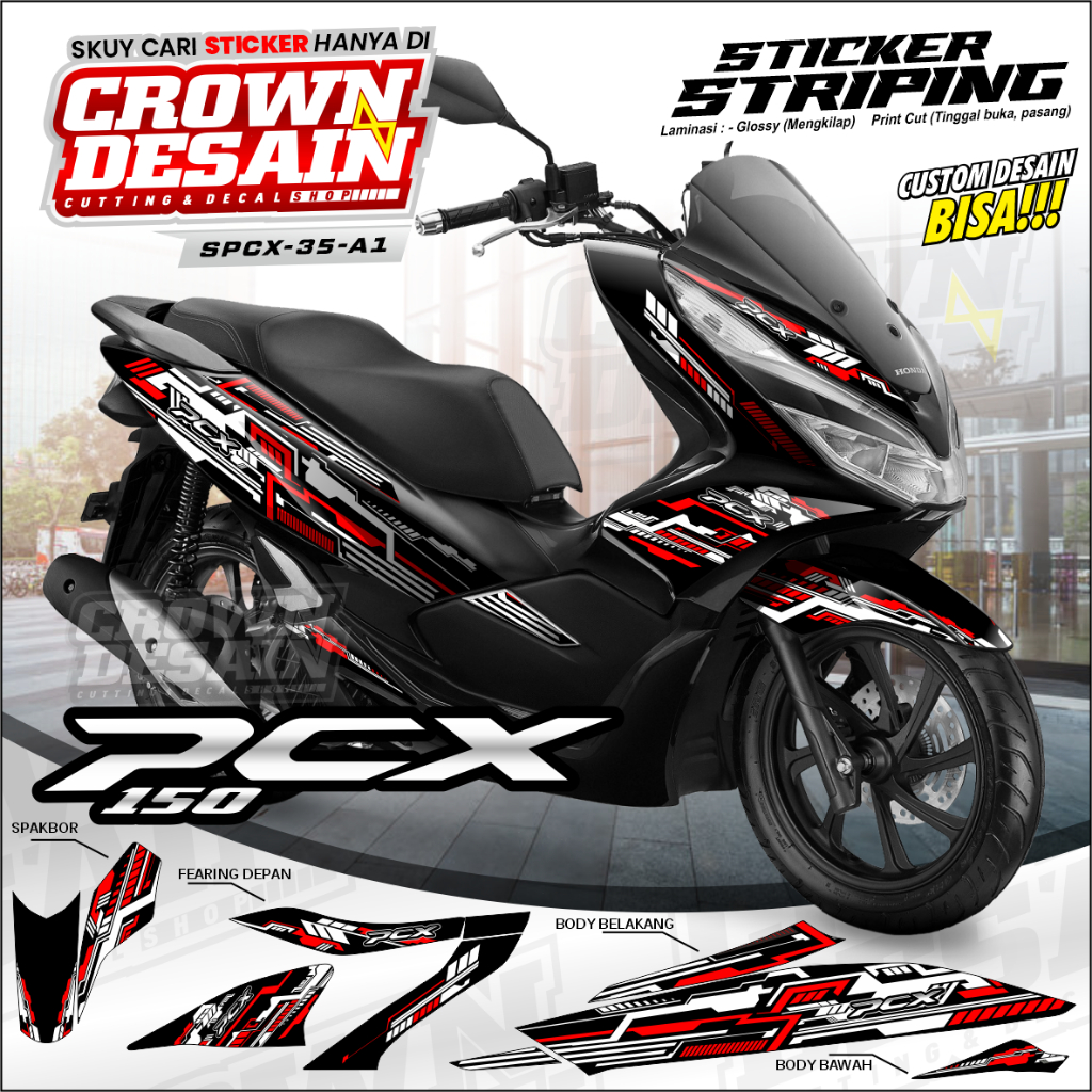 Jual Striping Semifull PCX 150 Variasi Desain Grafis - Stiker Striping ...