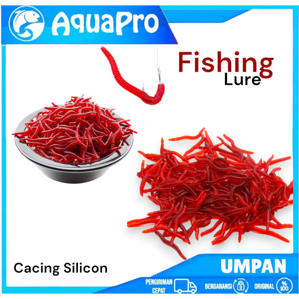 Jual Aquapro 50pcs 3.5cm Soft Lure Worm Umpan Cacing Buatan Soft Bait ...