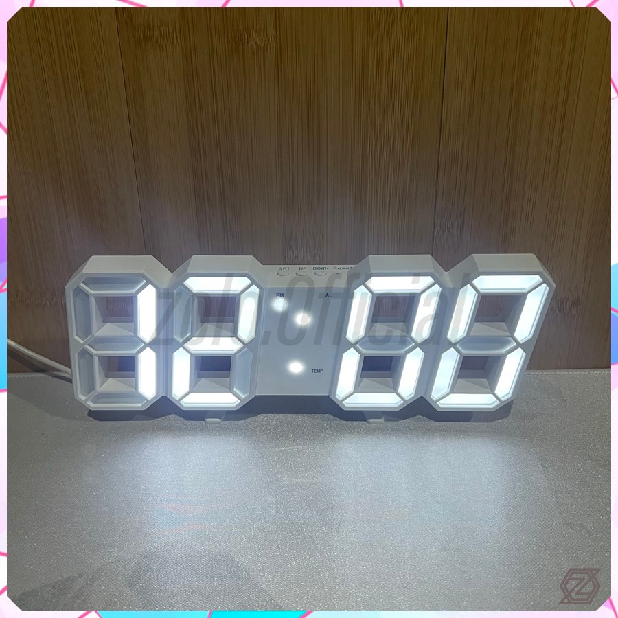 Jual [zolo] Jam Dinding LED 3D / Jam Meja Digital LED 3D Bentuk Angka ...
