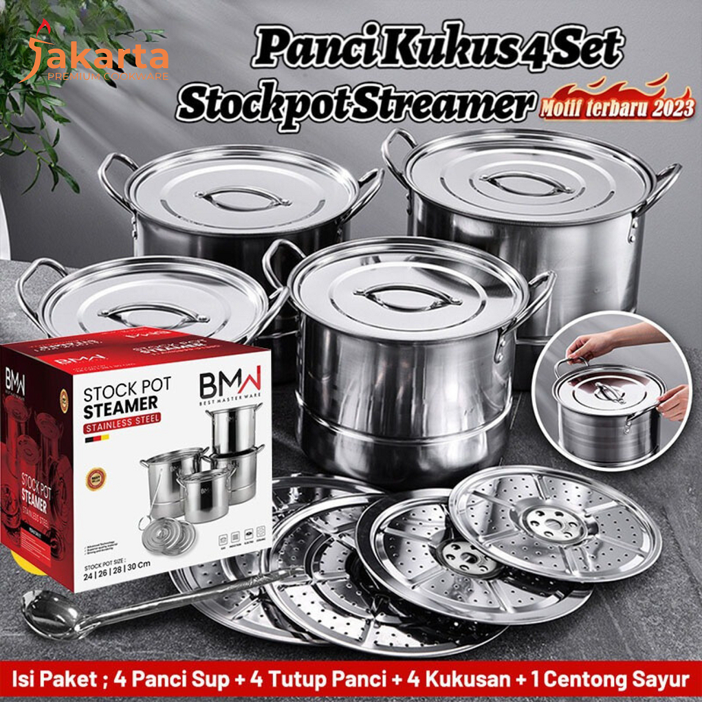 Jual JPC - 【Gratis ongki】BMW Original Pot Steamer 4 Set/ Panci Kukus 4 ...