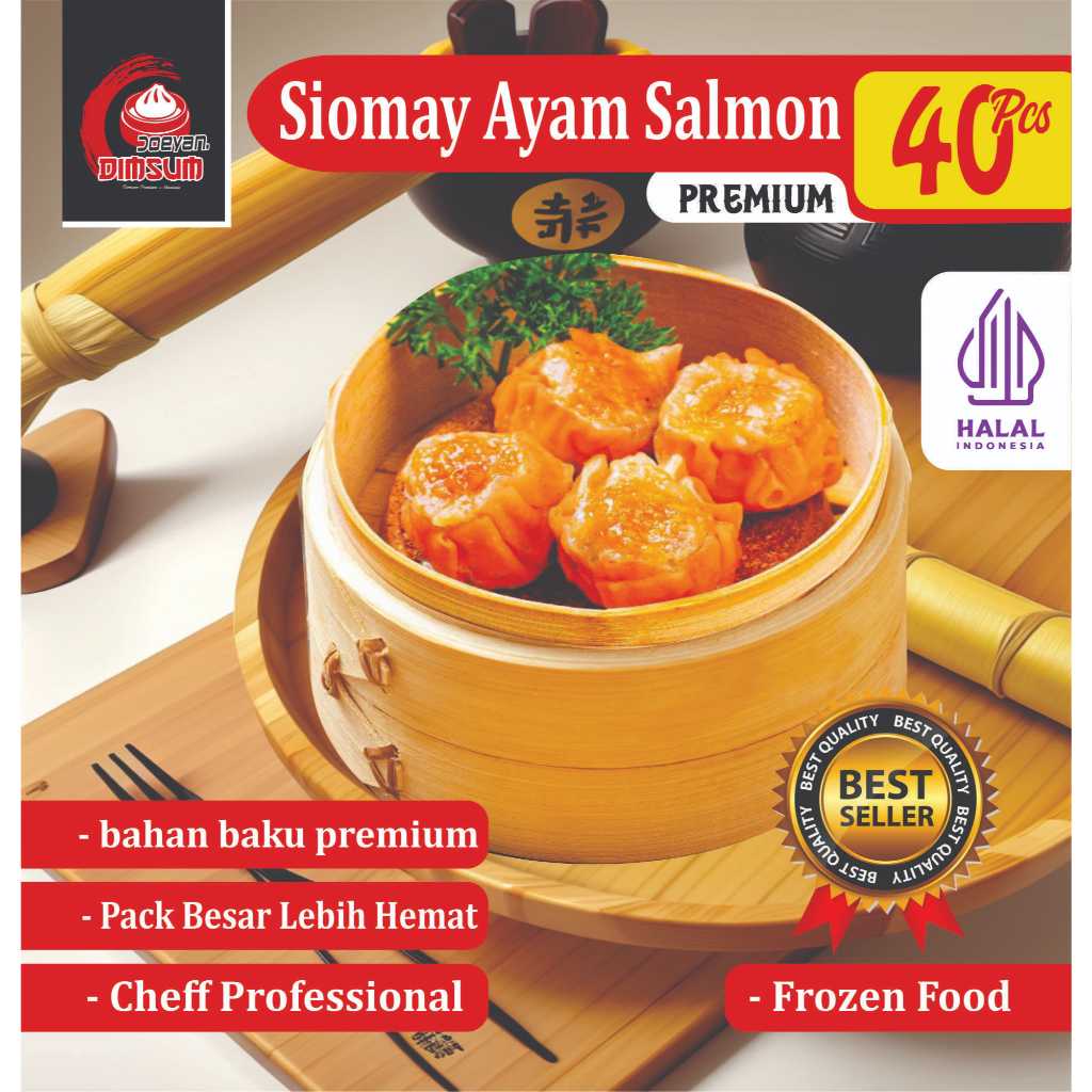 Jual Dimsum siomay ayam Salmon premium ( isi 40 pcs ) frozen food halal ...